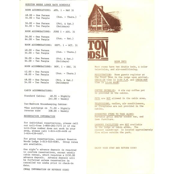 None | Accents | Vintage Hueston Woods Lodge College Corner Ohio Cabin ...